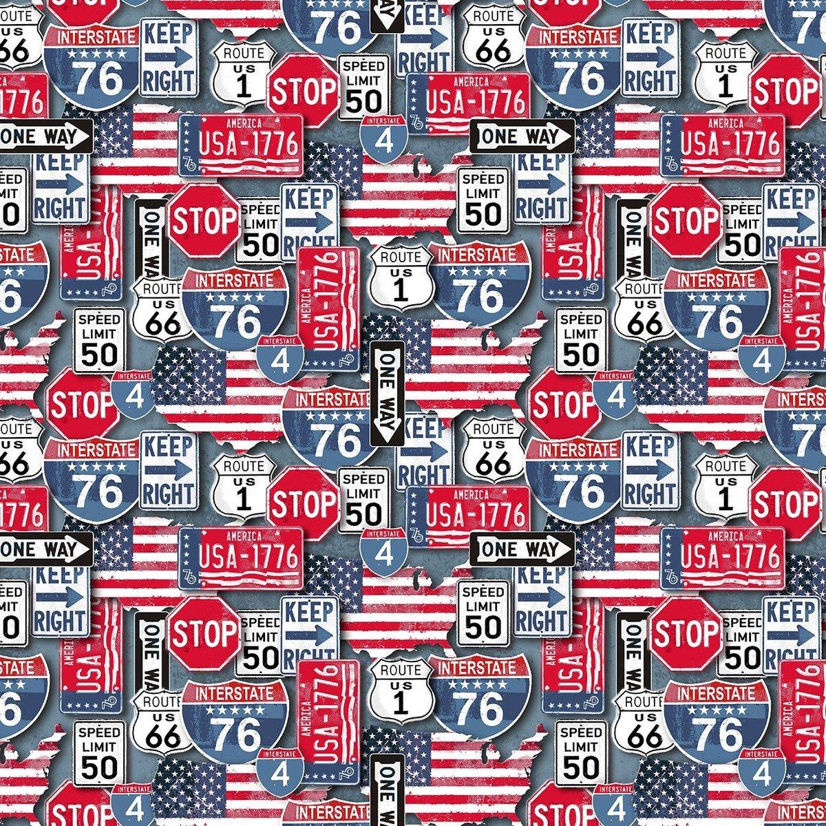 Windham Fabrcs American Road Trip Signs 52336 X – Friends and Co. Quilt ...